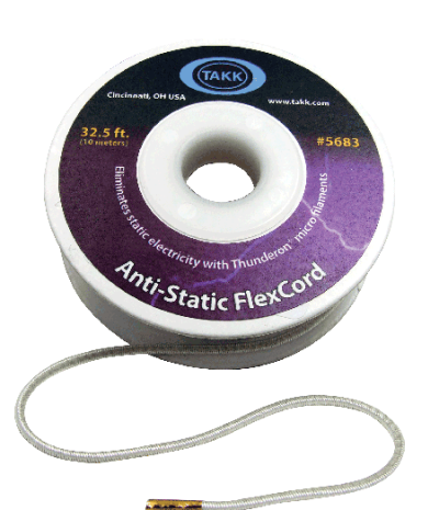 FlexCord™ creates an ionizing field that eliminates static charges